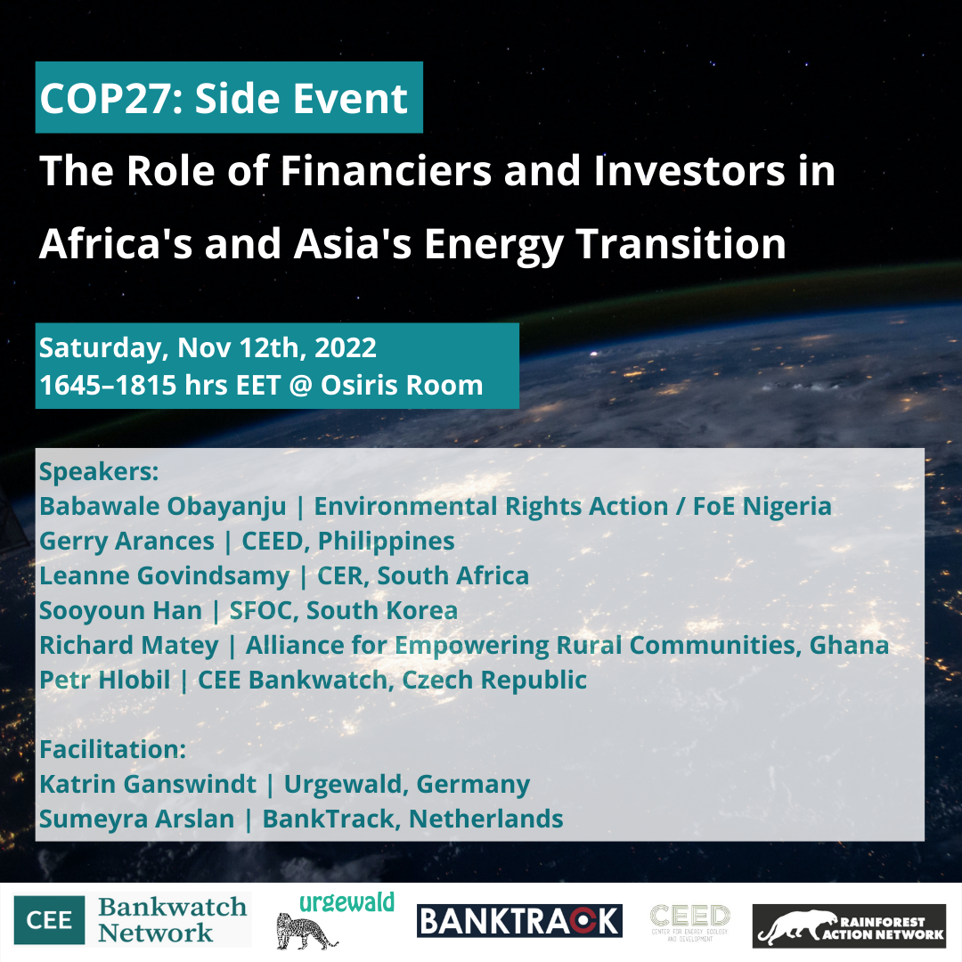 COP27: Side Event - The Role of Financiers & Investors in Africa's ... COP27: Side Event - The Role of Financiers & Investors in Africa's ...